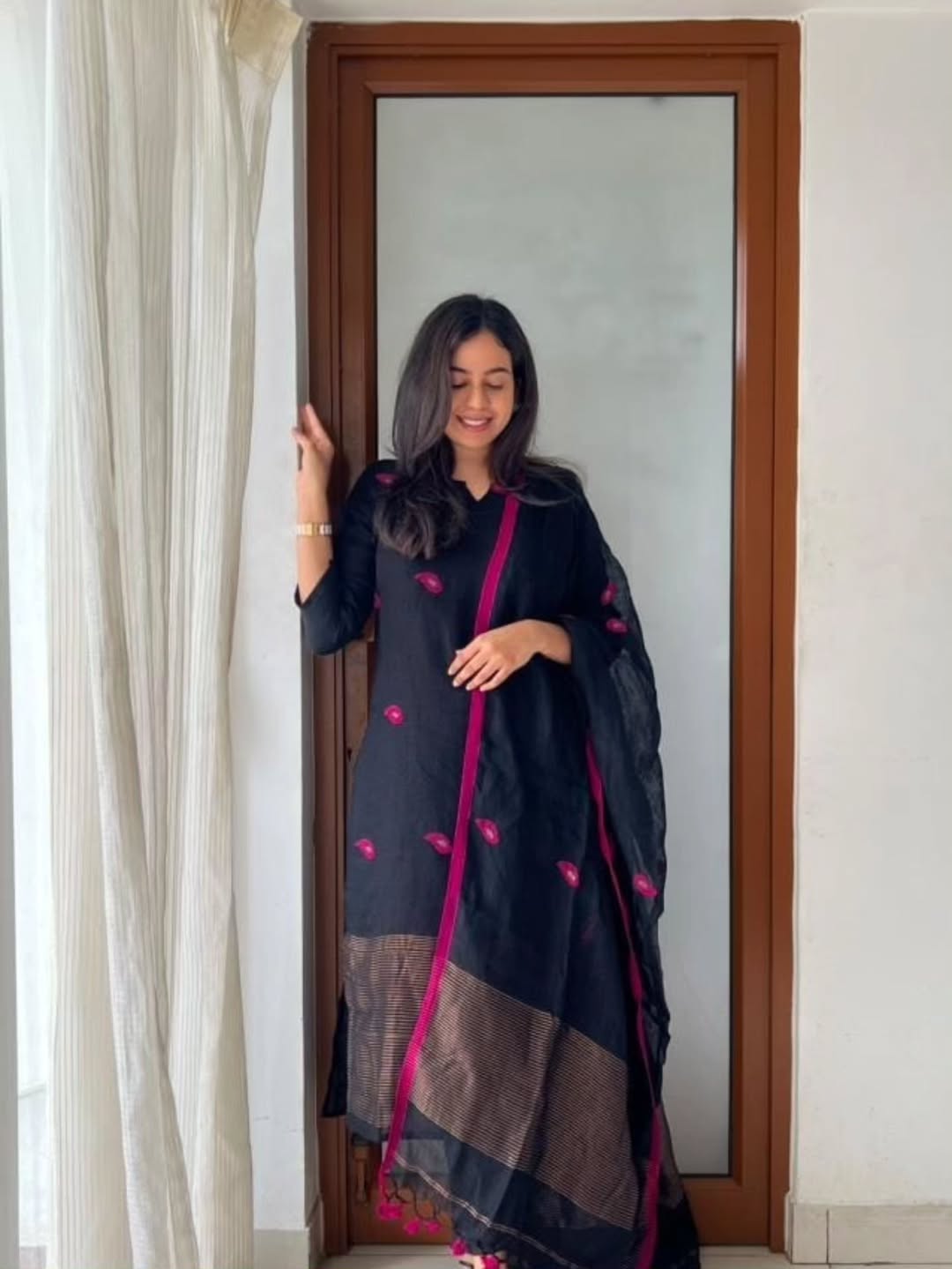 Premium Black Kurta Set – Kurti Lovers